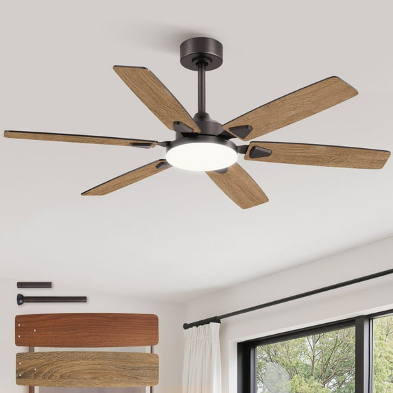 Zardon 52 Inch Ceiling Fan with Light, Modern Ceiling Fan with ...