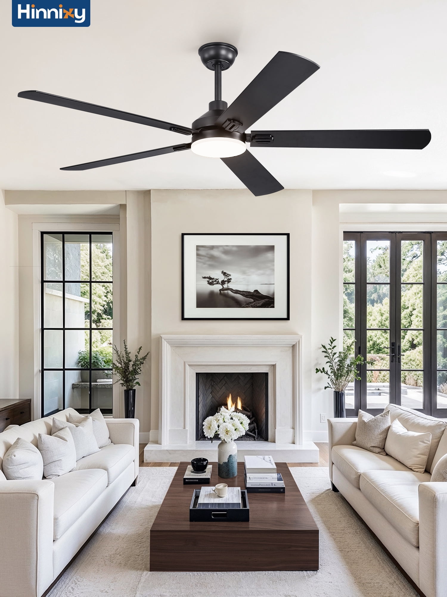Zardon 60" Modern Ceiling Fan with Light and Remote Control, Ultra ...