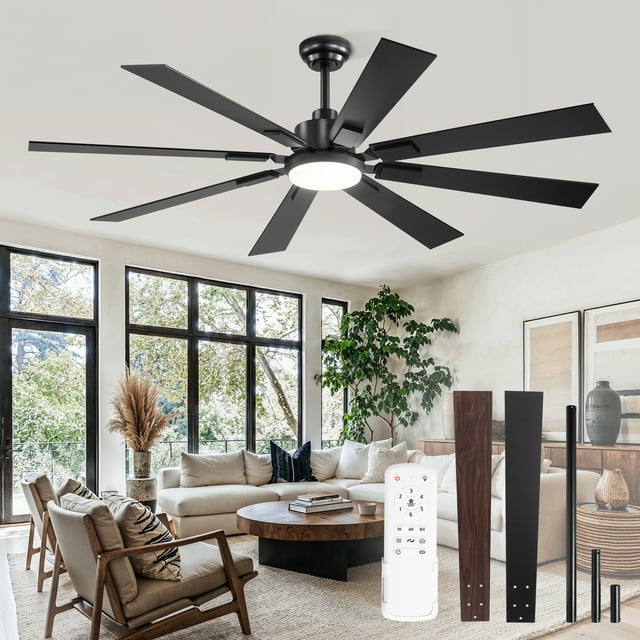 Zardon 62 inch Ceiling Fan with Light and Remote Control - Quiet DC ...