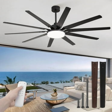 60 Inch Modern Ceiling Fan with Light and Remote Control, 8-Blade ...