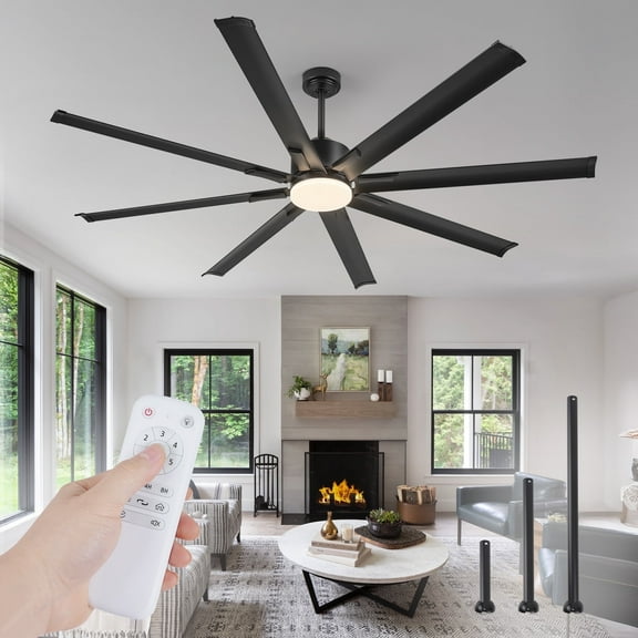 42 Inch Ceiling Fans with Lights and Remote - Black Ceiling Fan with ...