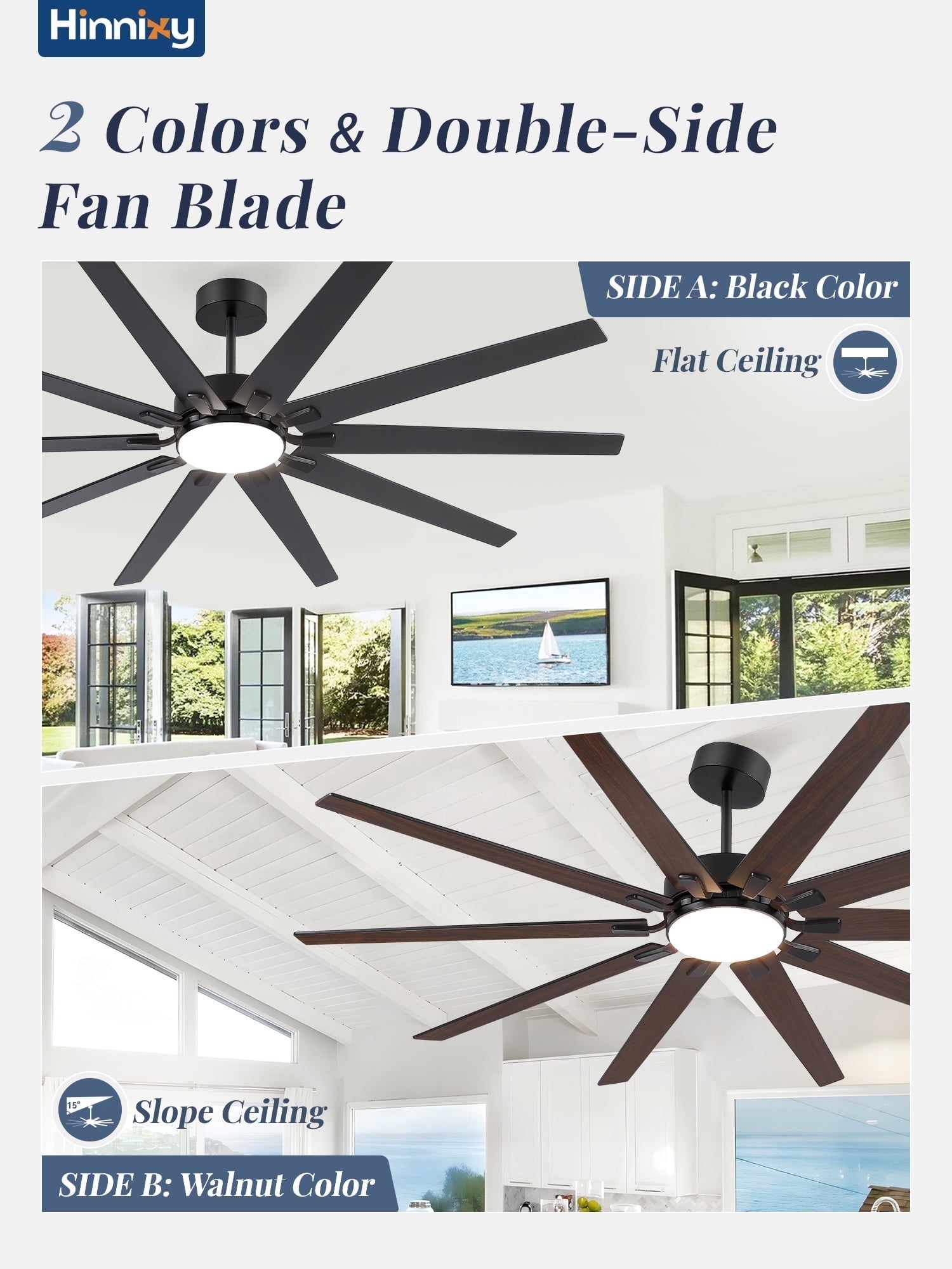 Zardon 80" Black Industrial Ceiling Fan with Light & Remote Control ...