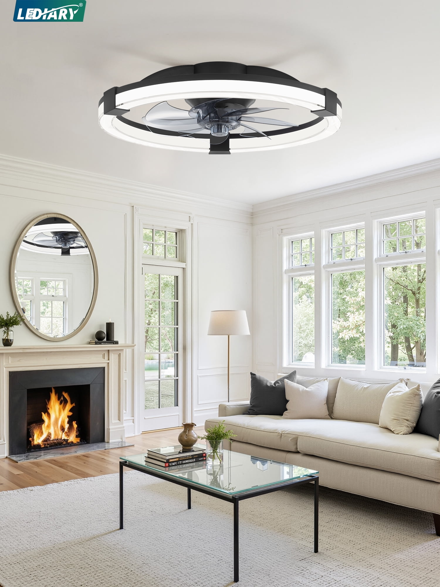 Zardon Ceiling Fan with Lights, 20 Inch Low Profile Ceiling Fan with ...