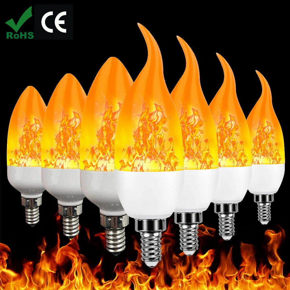 Zardwill E12/E14 LED Flicker Flame Effect Candle Bulb Fire Burning Lamp ...