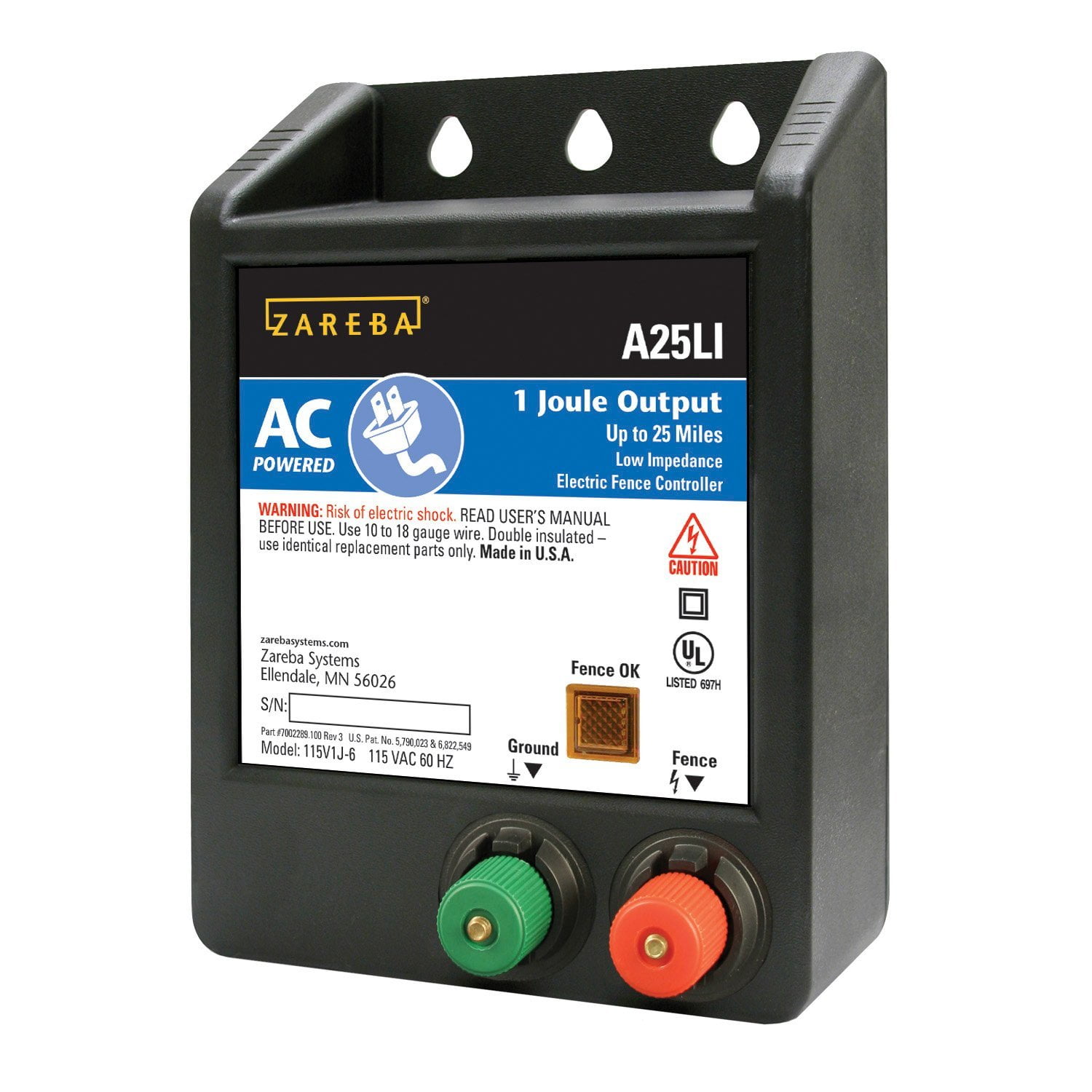 Zareba AC Powered Low Impedance Fence Charger A25LI - Electric Fencing ...