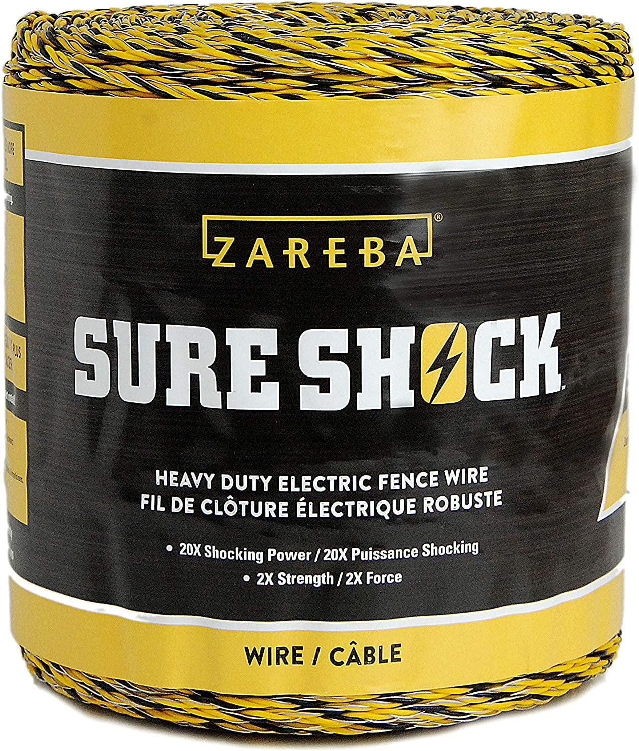 Zareba HDW1320YA-Z Heavy-Duty Sure Shock Aluminum Polywire, PVC-Coated ...