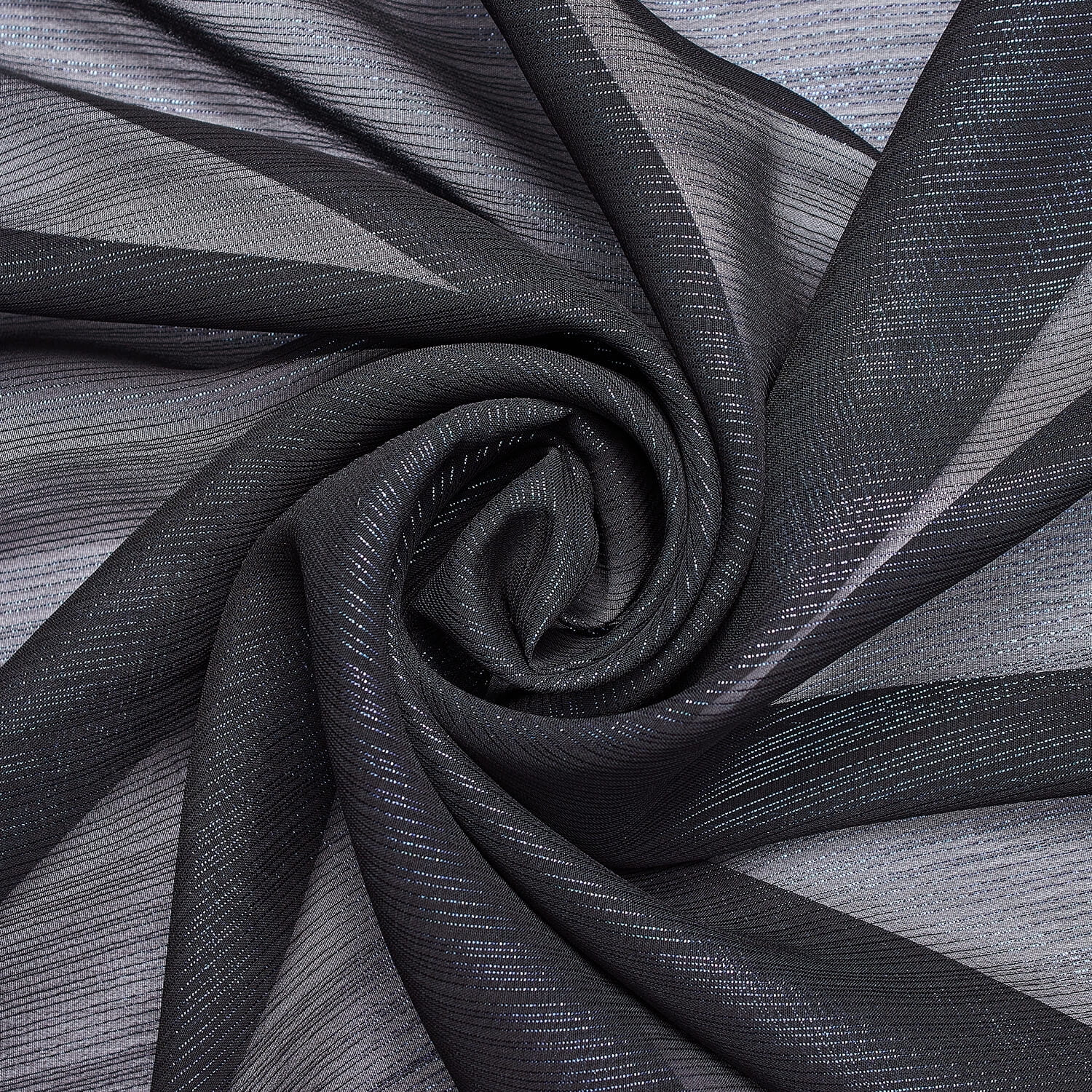 Zari Metallic Chiffon Jacquard Fabric - Black Sheer Polyester 57/58" By ...