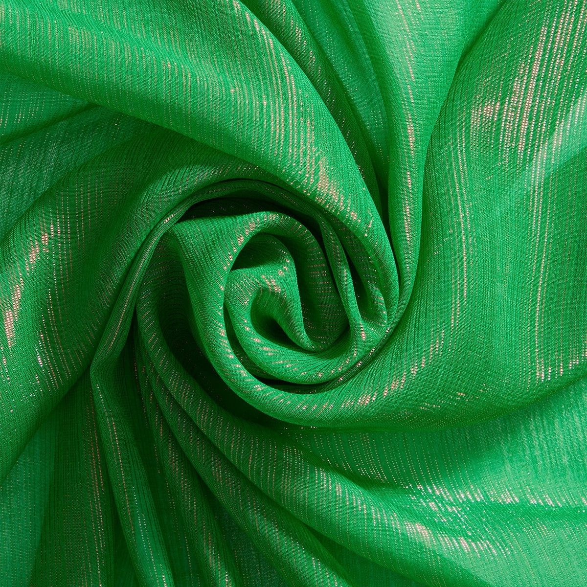 Zari Metallic Chiffon Jacquard Fabric - Aqua Green Sheer Zari Metallic Chiffon Jacquard Fabric - Aqua Green Sheer