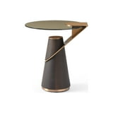 Zaria Side Table, Glass Top, Rose Gold Stainless-Steel Connection, Base ...