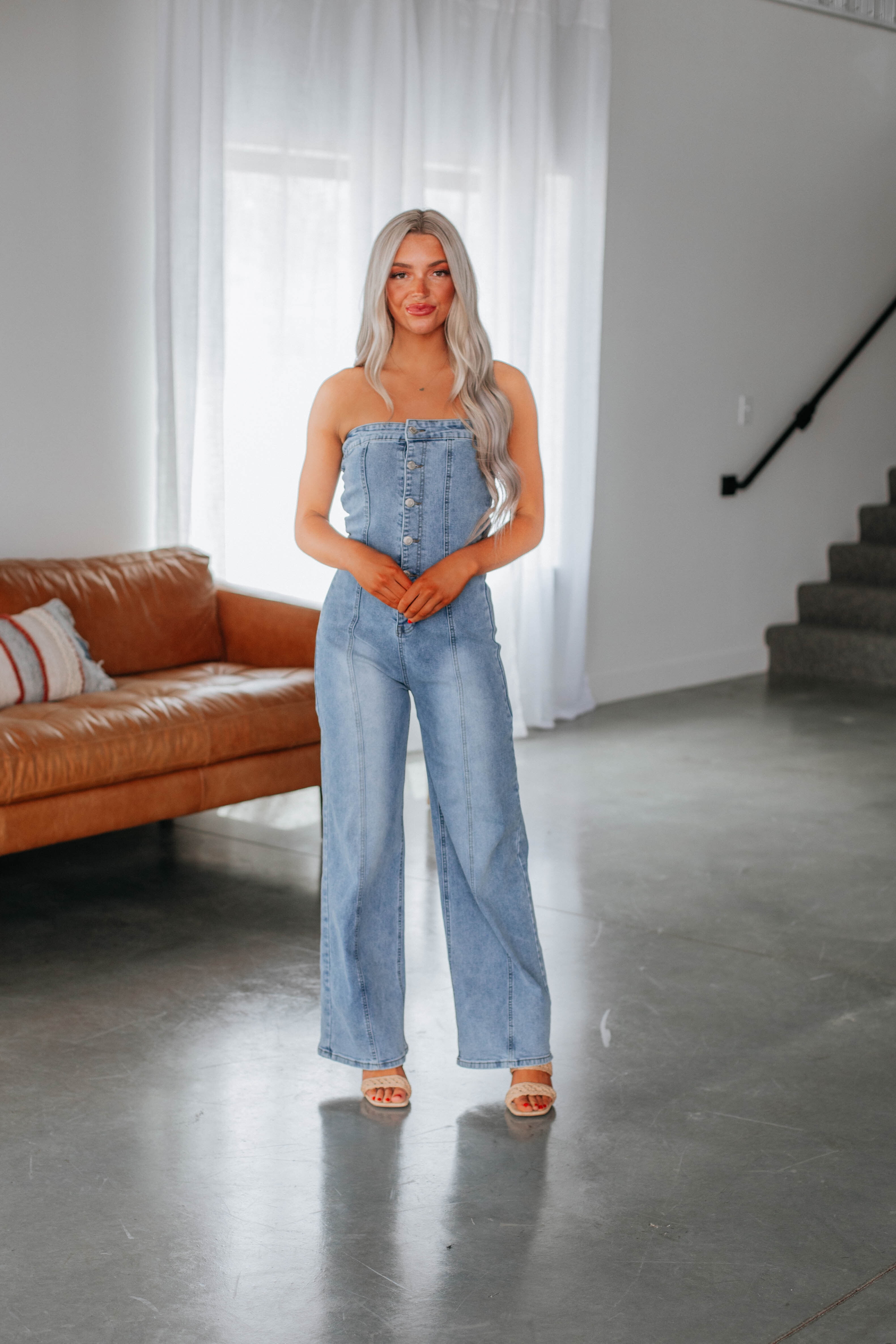 Zariah Denim Jumpsuit - Walmart.com
