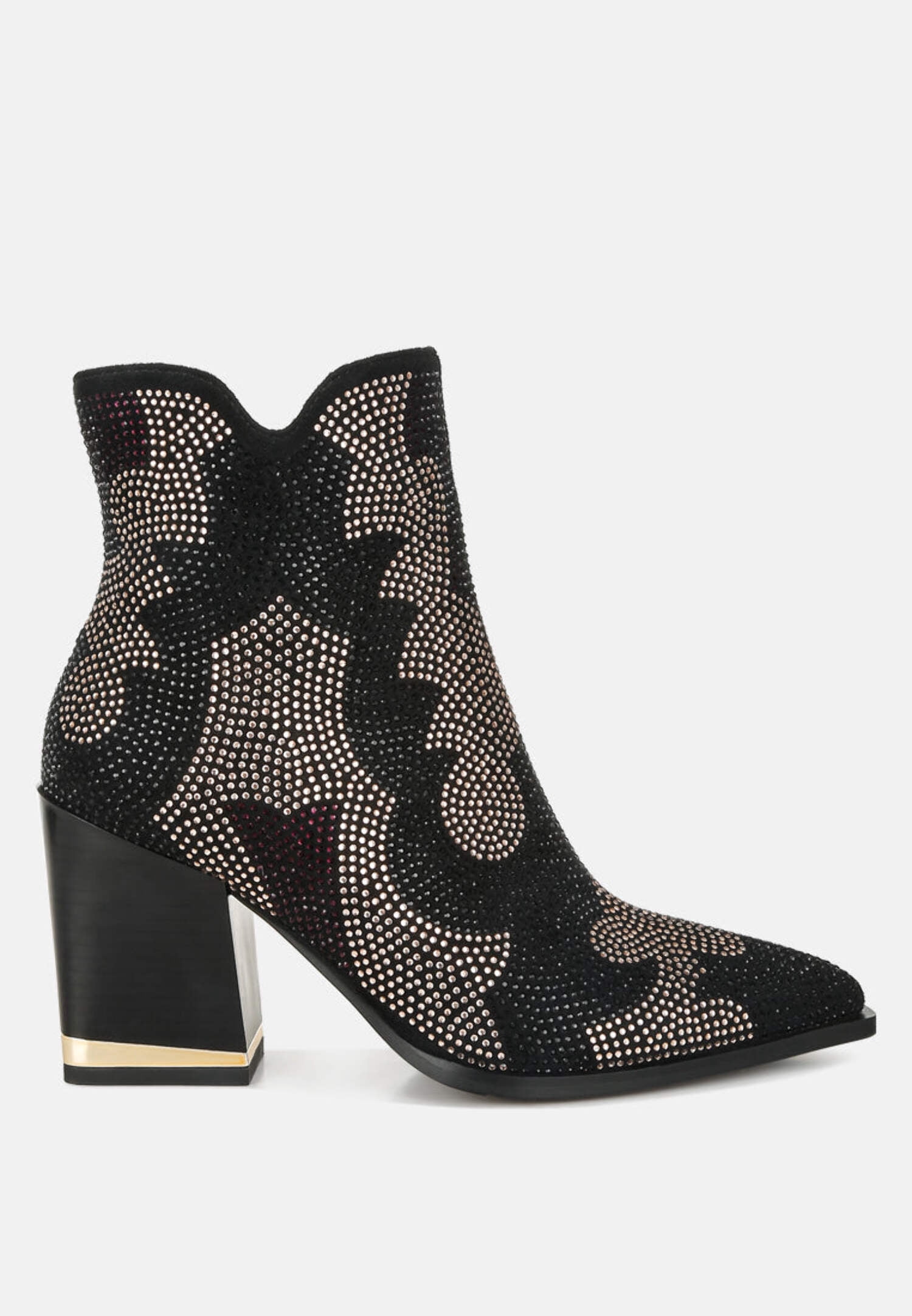 Zarka Rhinestones Embellished Block Heel Boots - Walmart.com