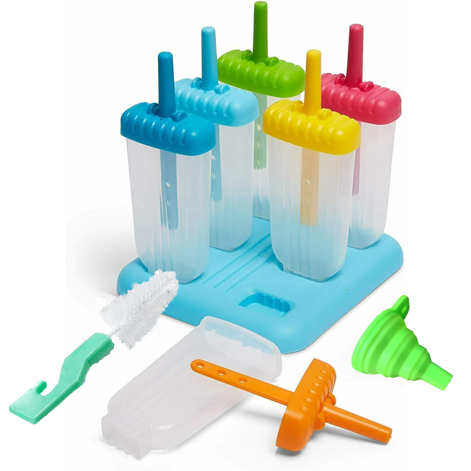 Zarlbol Popsicle Ice Mold Maker Set - 6 Pack BPA Free Reusable Ice ...