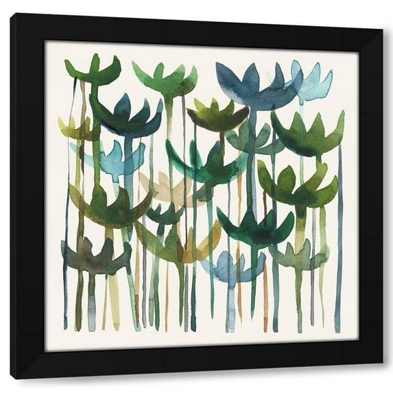 Chariklia Zarris 12x12 Black Modern Wood Framed Wall Art Titled - Green ...