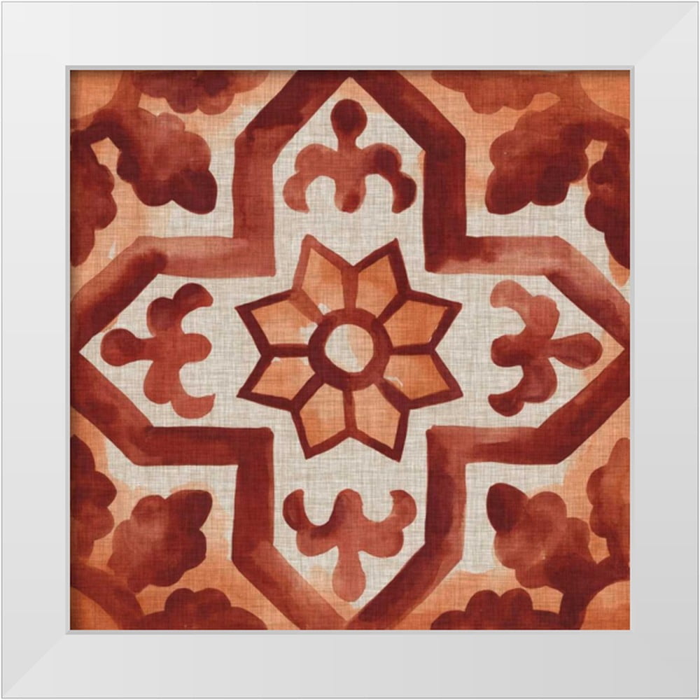 Zarris, Chariklia 20x20 White Modern Wood Framed Museum Art Print Titled - Elemental Tiles V ...