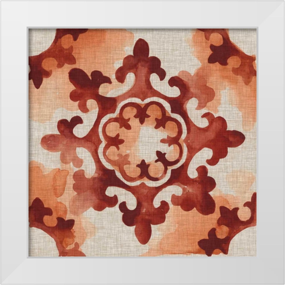 Zarris, Chariklia 26x26 White Modern Wood Framed Museum Art Print Titled - Elemental Tiles II ...