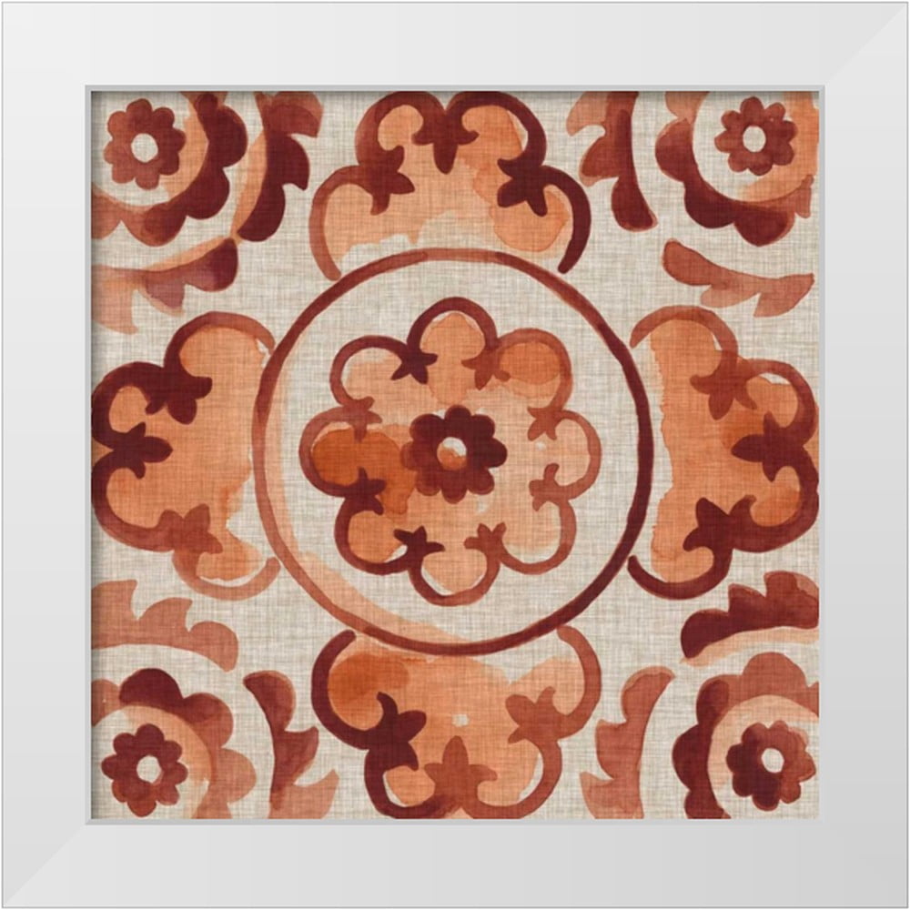 Zarris, Chariklia 26x26 White Modern Wood Framed Museum Art Print Titled - Elemental Tiles I ...