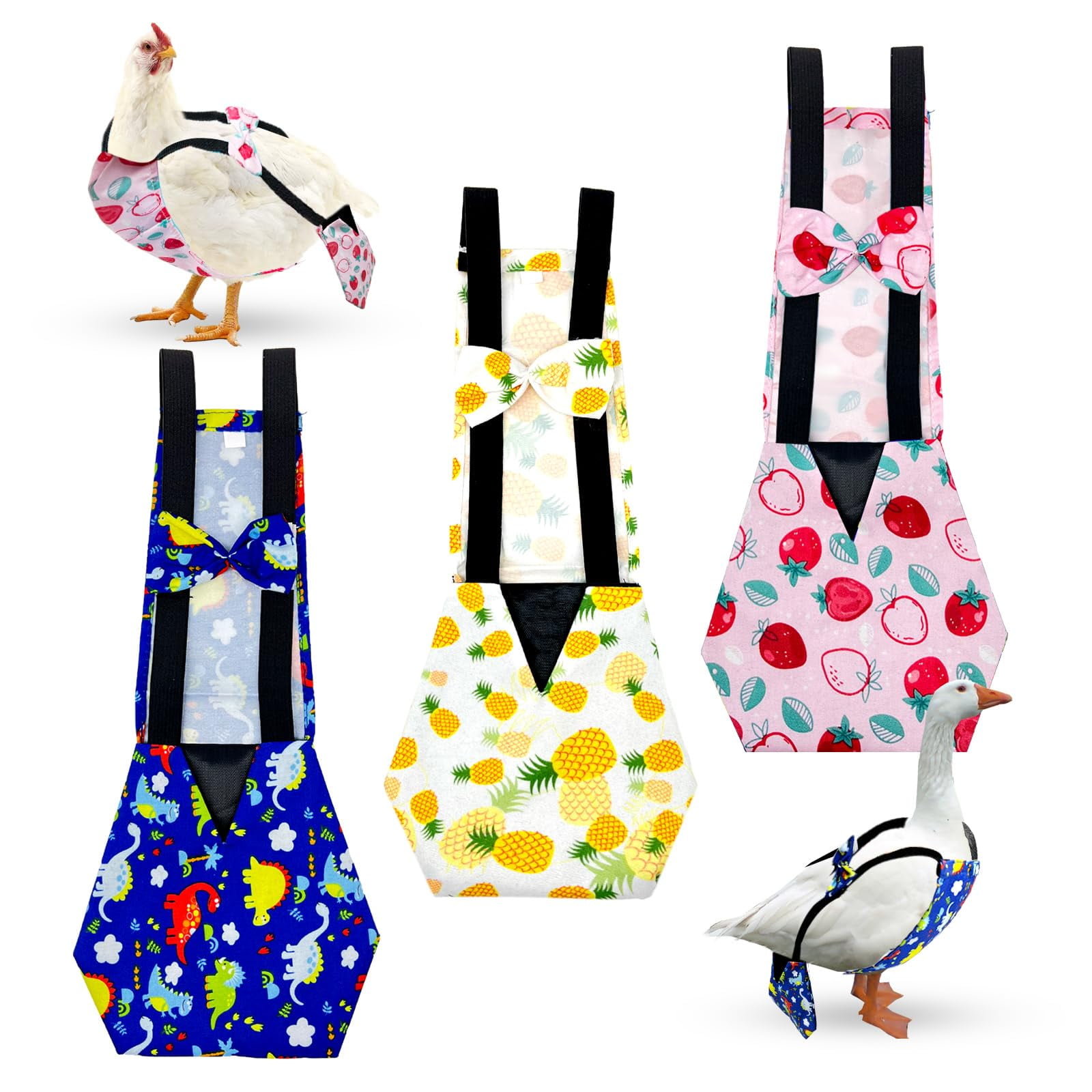 Zaruatu 3 Pieces Chicken Diapers for Hens Pet Duck Diapers Reusable ...