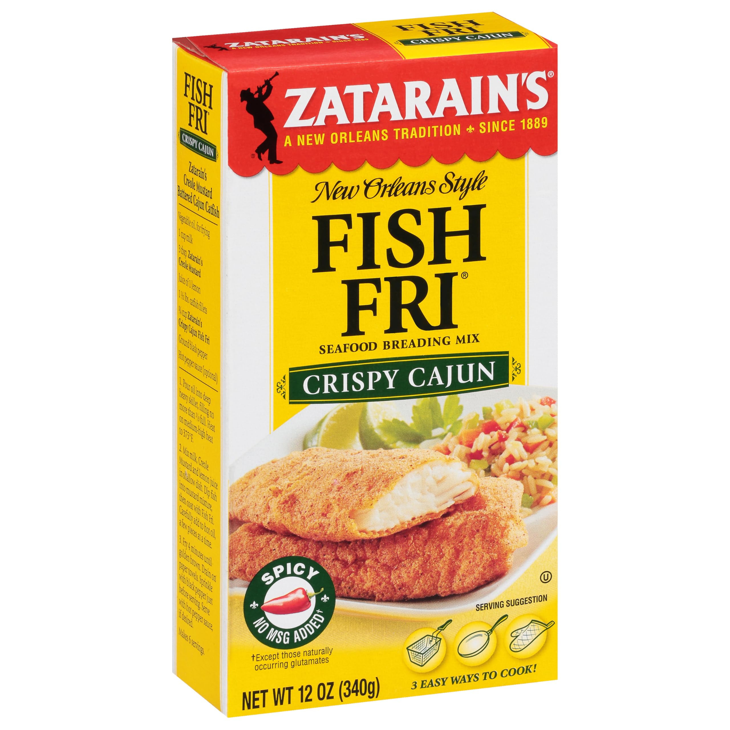 Zatarain's Crispy Cajun Fish OLF24 Fri Seafood Breading Mix, 12 oz ...
