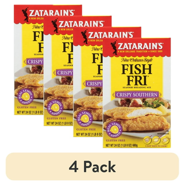 (4 pack) Zatarain's Gluten Free Crispy Southern Fish Fri, 24 oz Box ...
