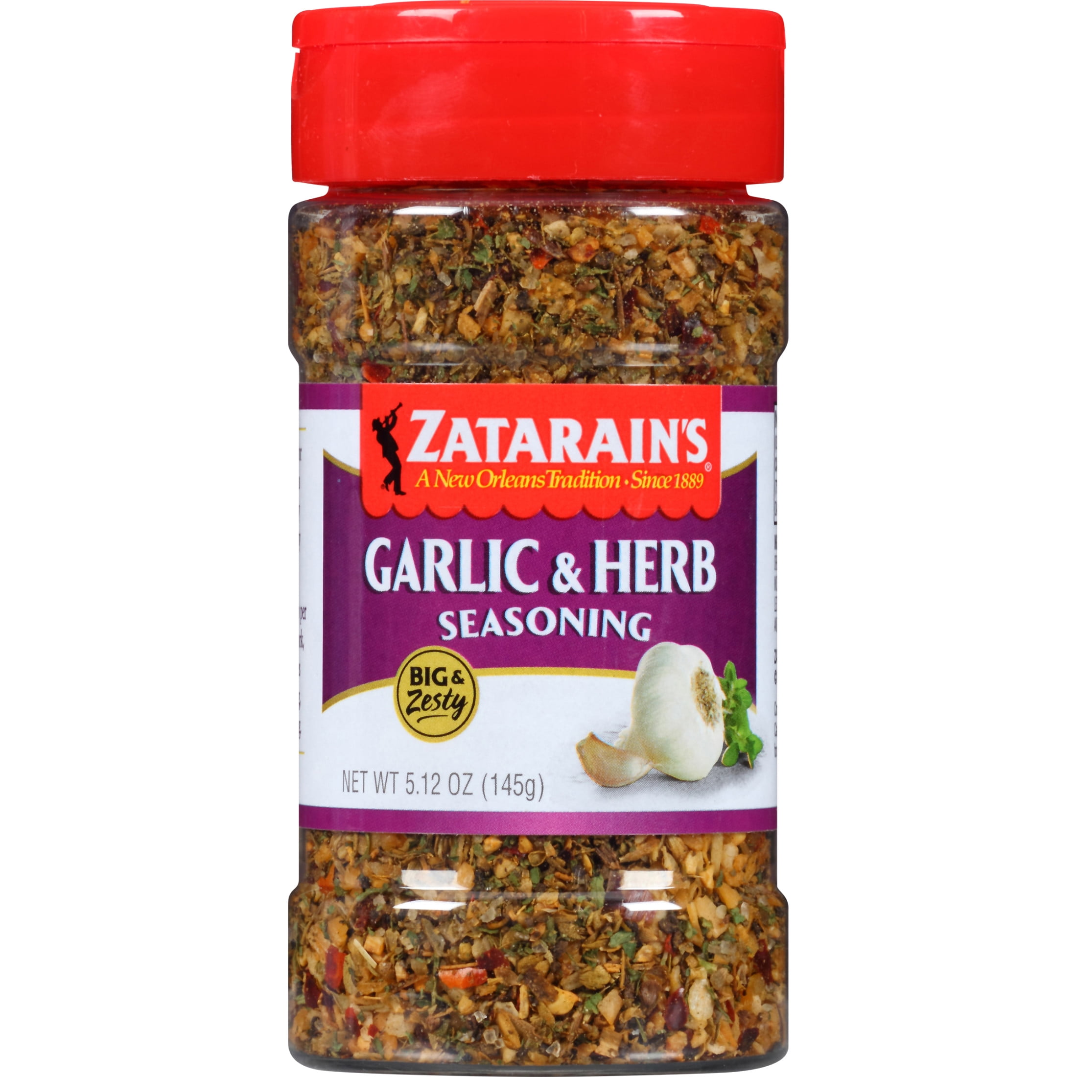 Zatarain's Garlic & Herb Big & Zesty Spice Blend, 5.12 oz Bottle ...