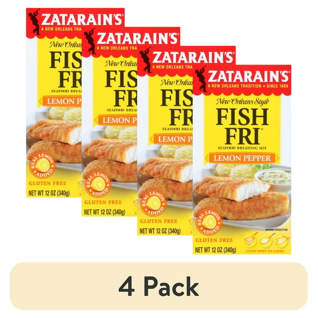 (4 pack) Zatarain's Gluten Free Lemon Pepper Fish Fri, 12 oz Box ...