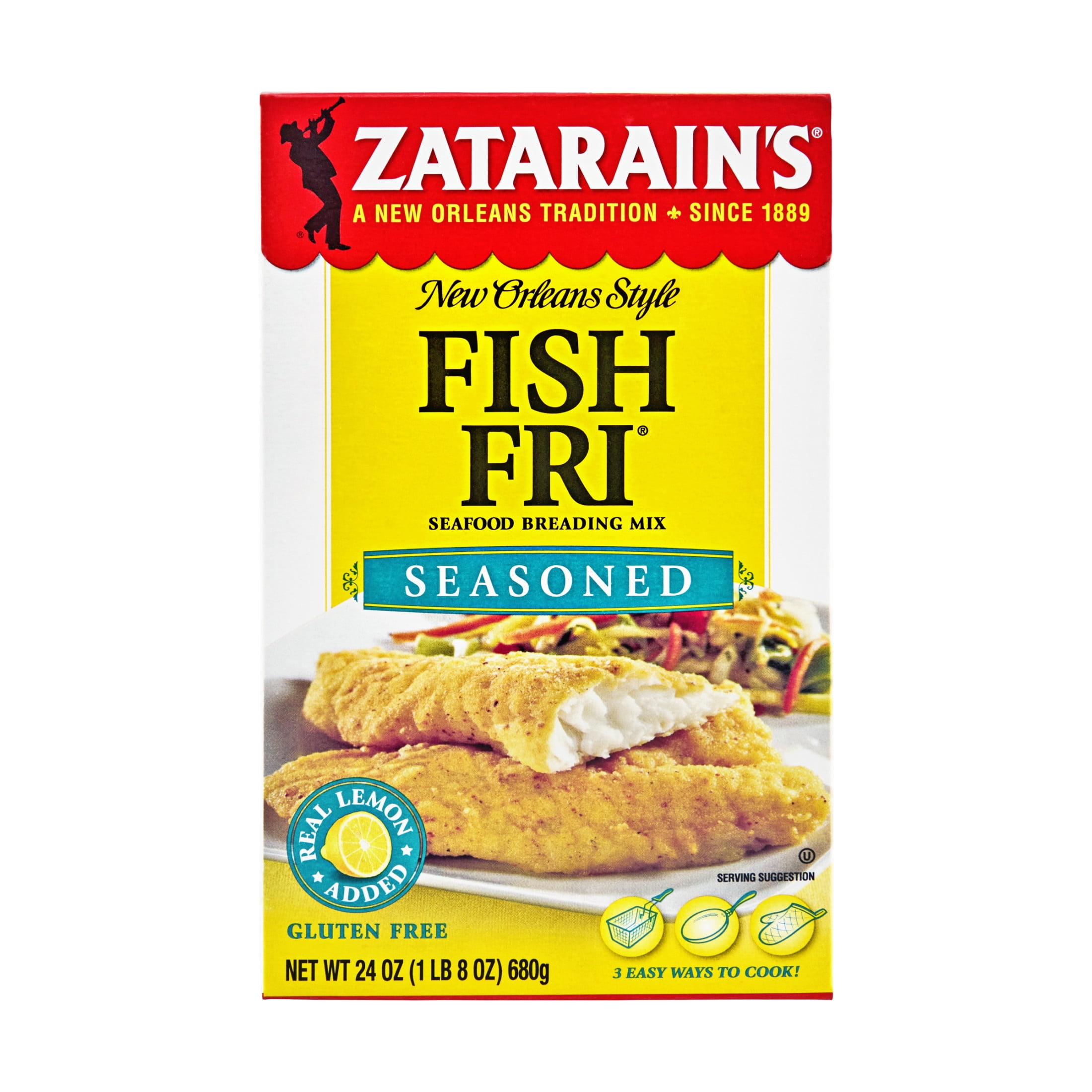 Zatarain's Gluten Free Seasoned Fish Fri, 24 oz Box - Walmart.com