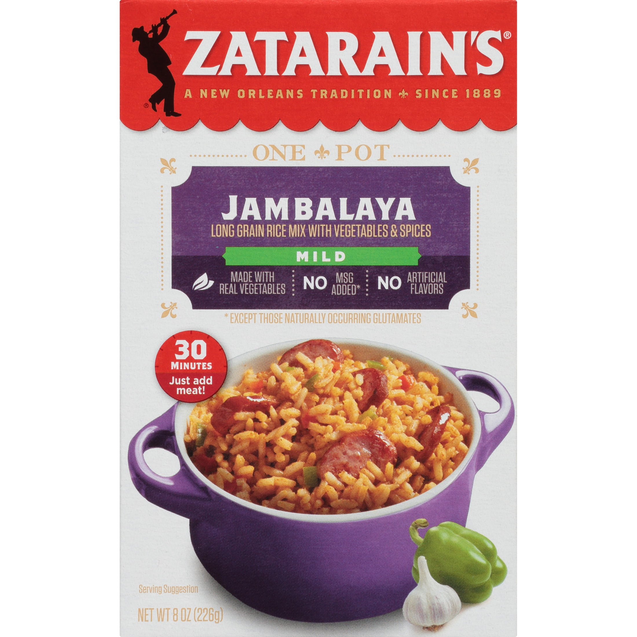 Zatarain's Mild Jambalaya Mix, Louisiana Dinner Box, Rice Dish, 8 oz ...