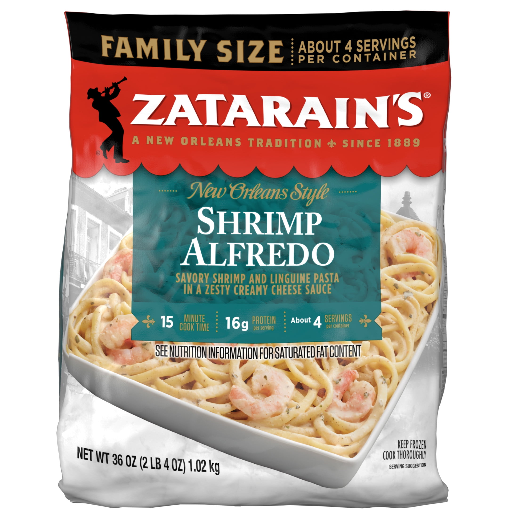 Zatarain's New Orleans Style Shrimp Alfredo Frozen Meal, 36.0 oz ...