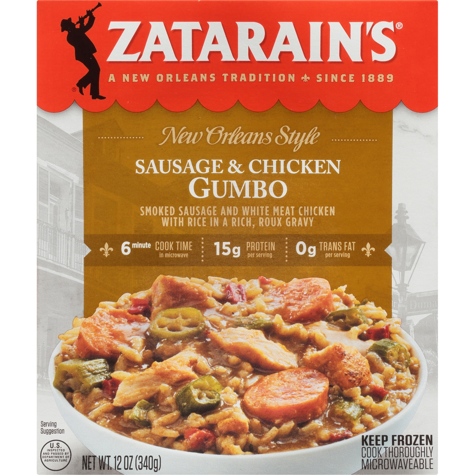 Zatarain's No Artificial Flavors Frozen Sausage And Chicken Gumbo, 12 ...