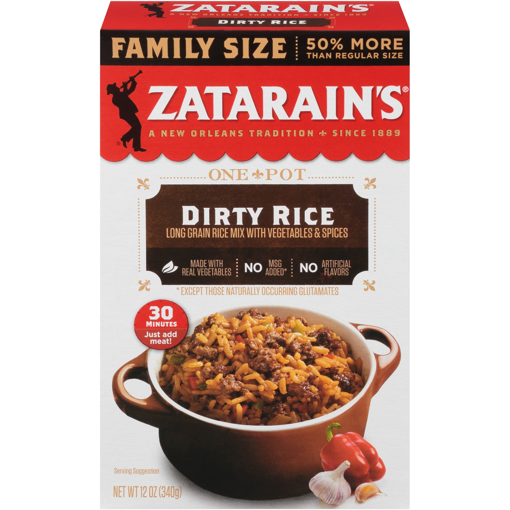 Zatarain's No Artificial Flavors Gluten Free Family Size Dirty Rice Mix ...