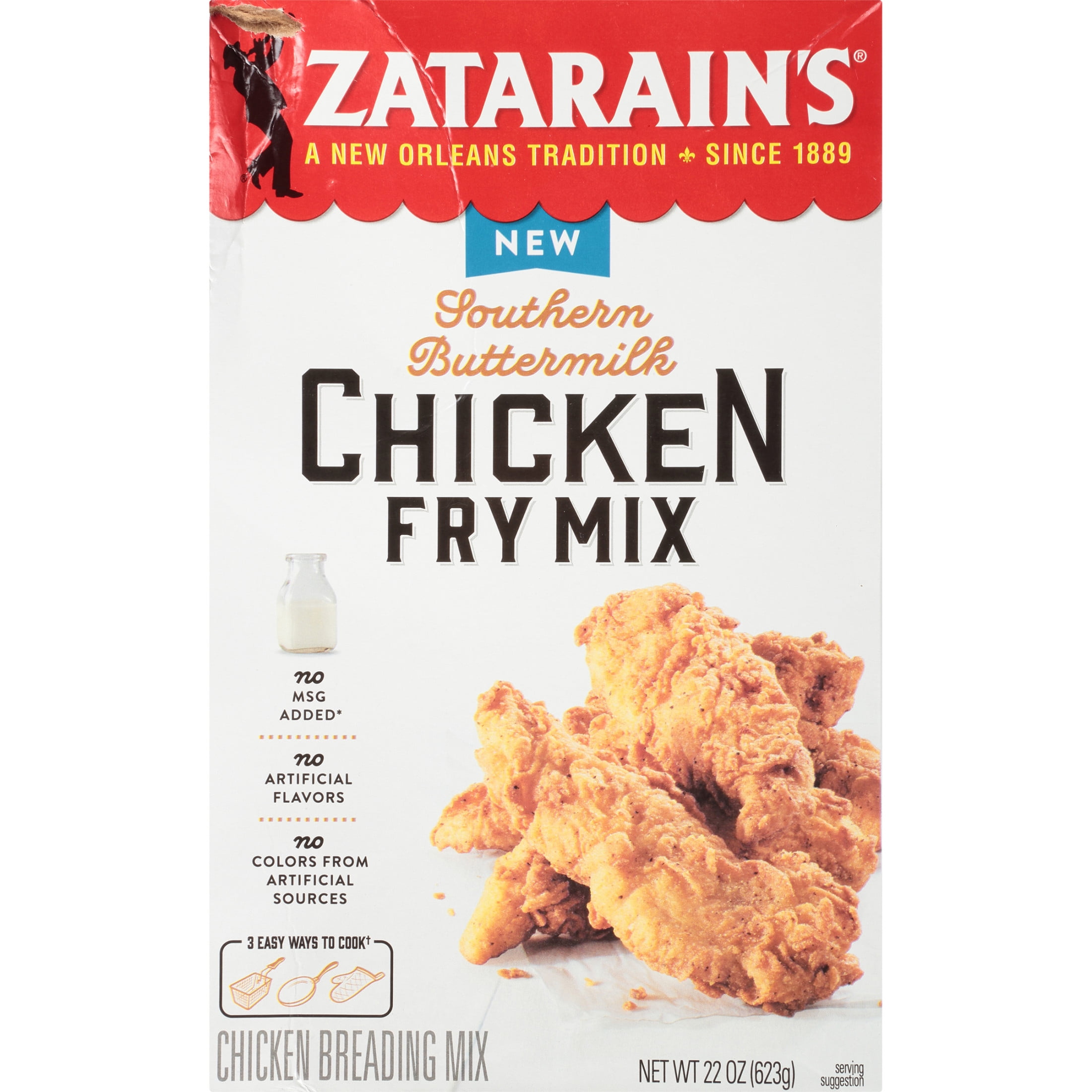 Zatarain's Southern Buttermilk Chicken Fry Mix, 22.0 oz Box - Walmart.com
