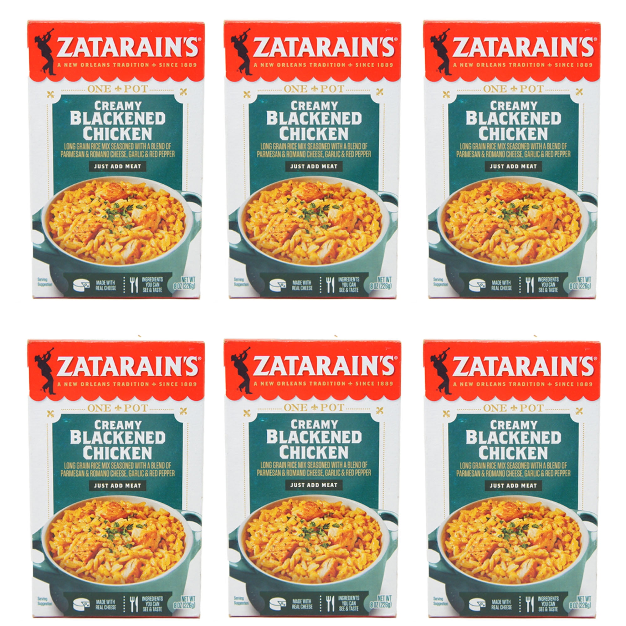 Zatarain's One Pot Creamy Blackened Chicken Rice Mix, 8 oz (6 Pack ...