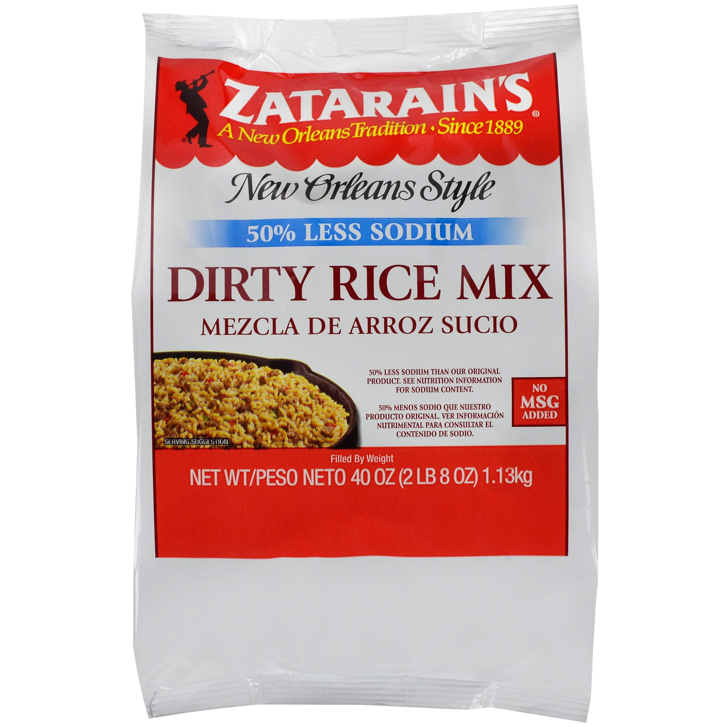 Zatarain's Reduced Sodium Dirty Rice Mix, 40 oz - One 40 Ounce Package ...
