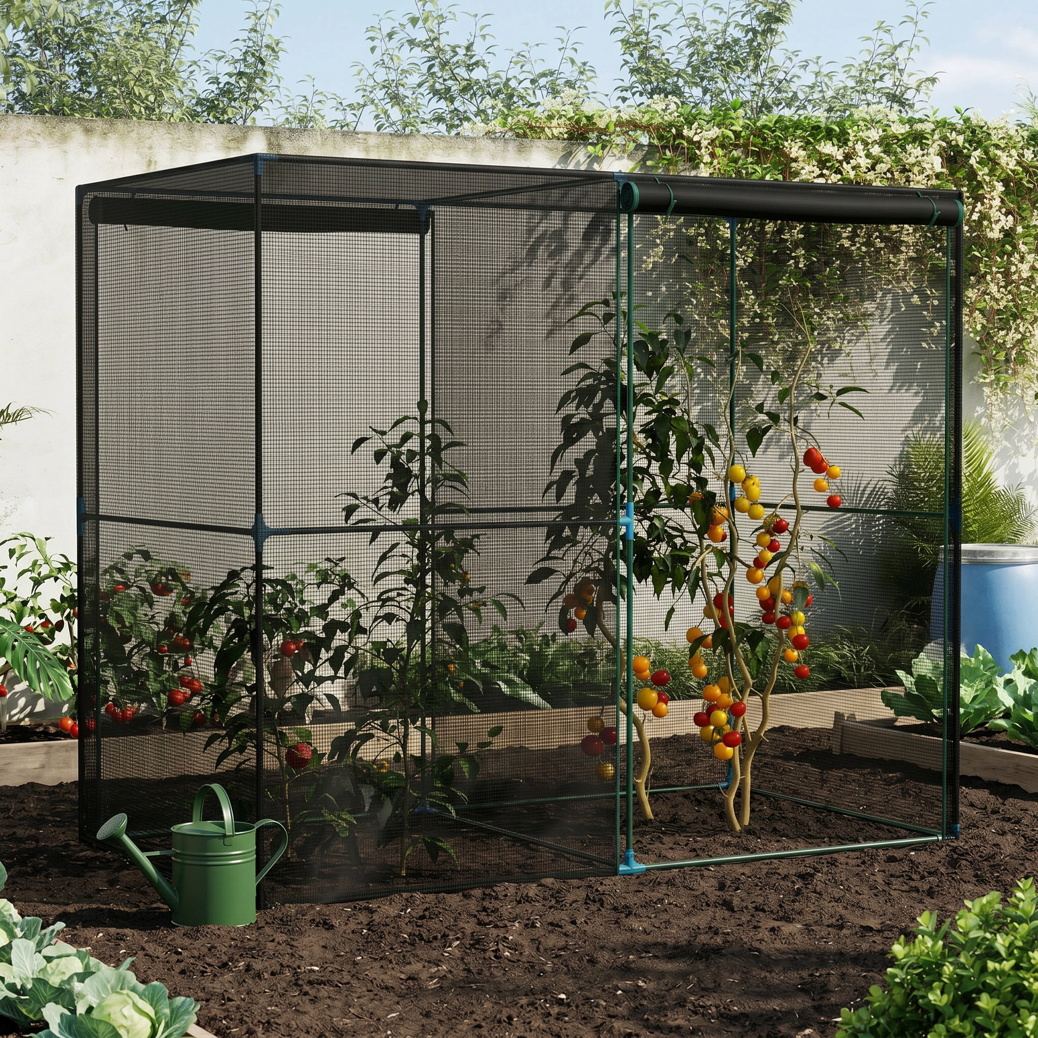 Zateety 4' x 8' Crop Cage, Plant Protection Tent with Zippered Doors ...