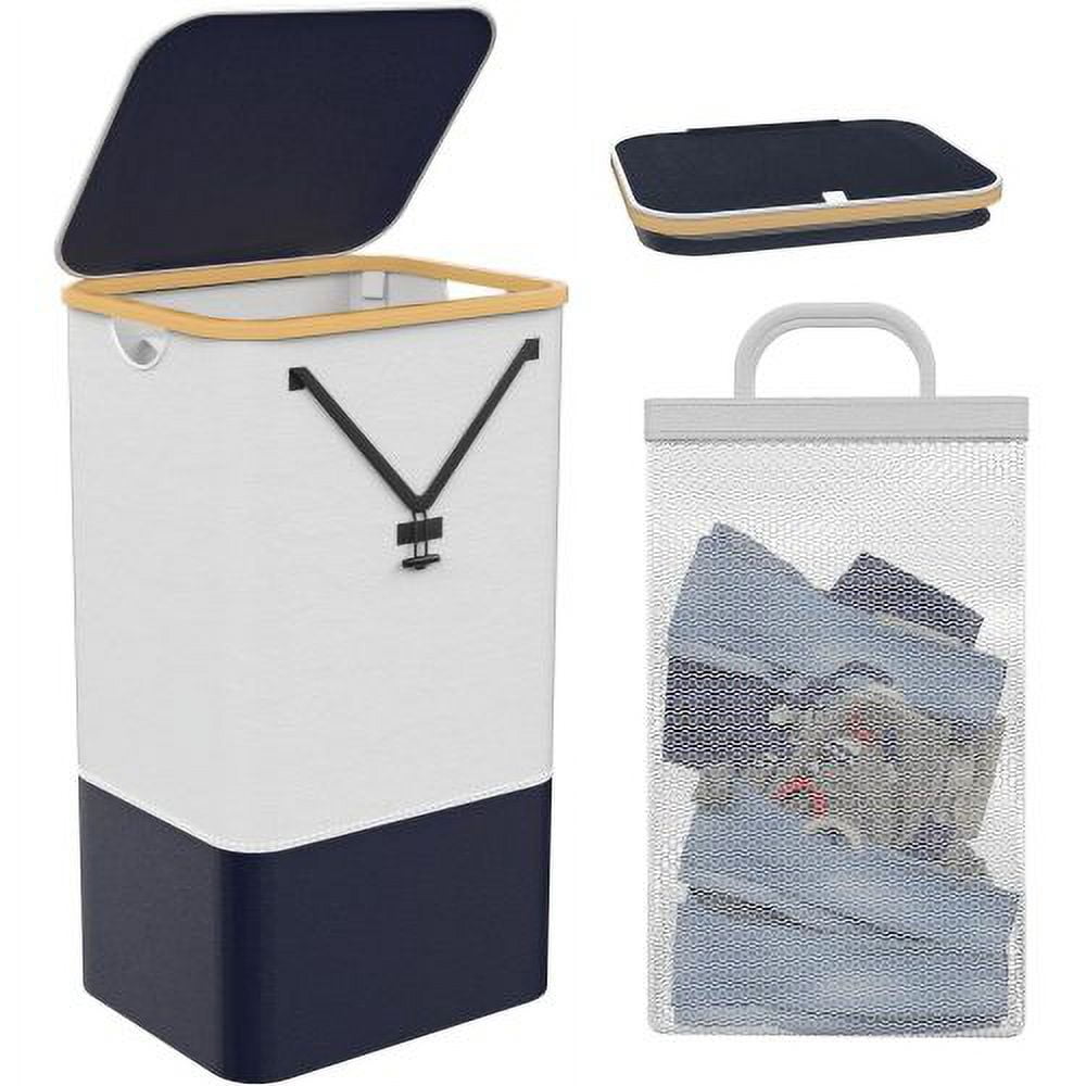 Zateety Clothes laundry hamper with lid, 100L large dirty laundry ...