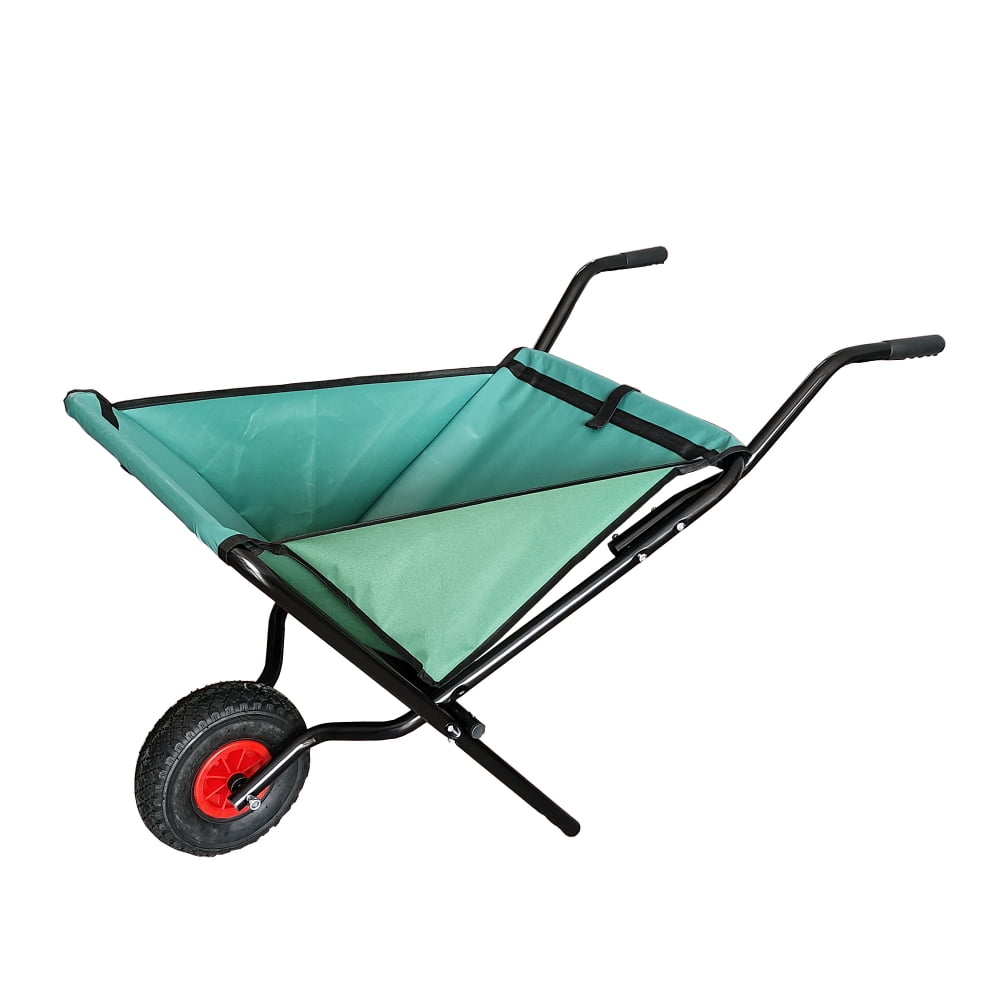 Zateety Collapsible Wheelbarrow 176 lbs Folding Yard Garden Wheelbarrow ...
