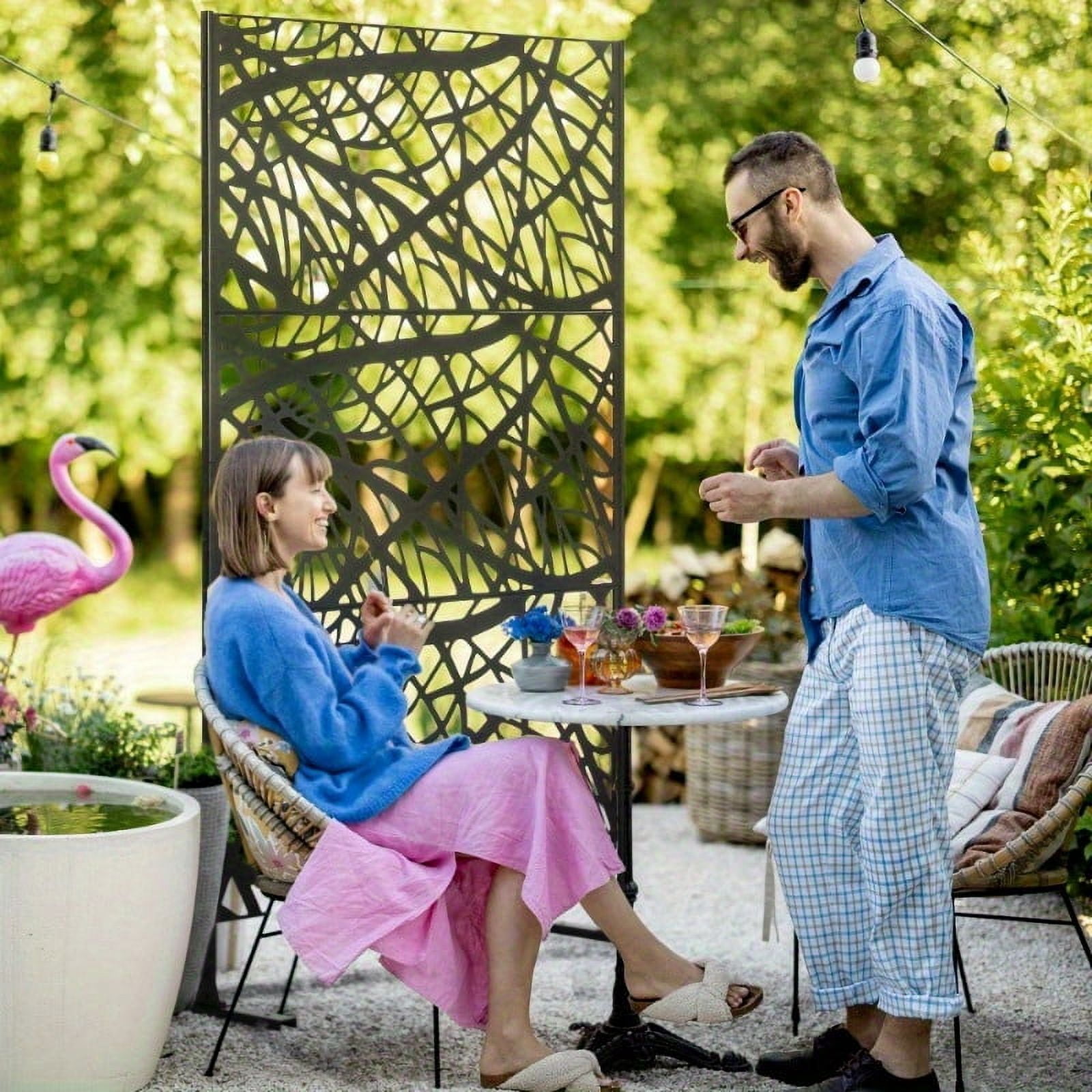 Zateety Decorative Outdoor Privacy Screen with Transparent Outdoor ...