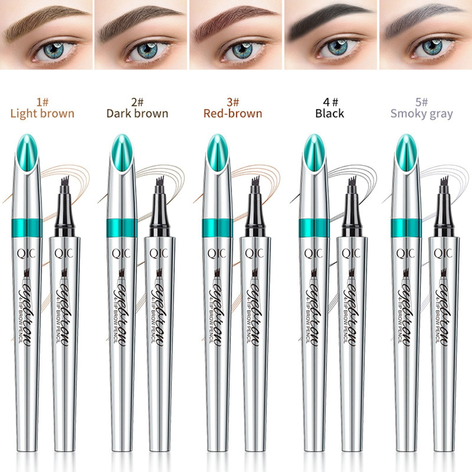 Zatoumnr 4-Head Micro Brow Pen Natural Hair-Like Finish, Long-Lasting ...