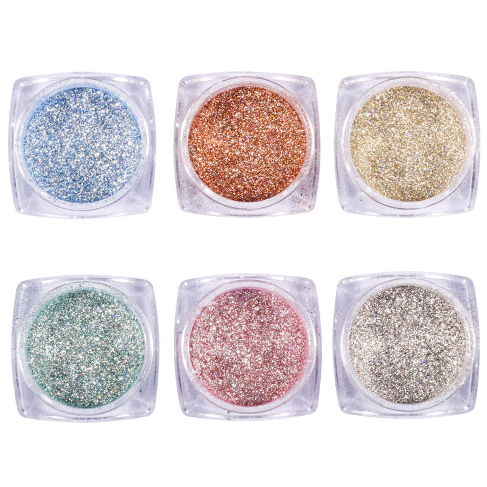 Zatoumnr 6PC Nail Art Gold Foil Powder Set Pearlescent Mirror Powder ...