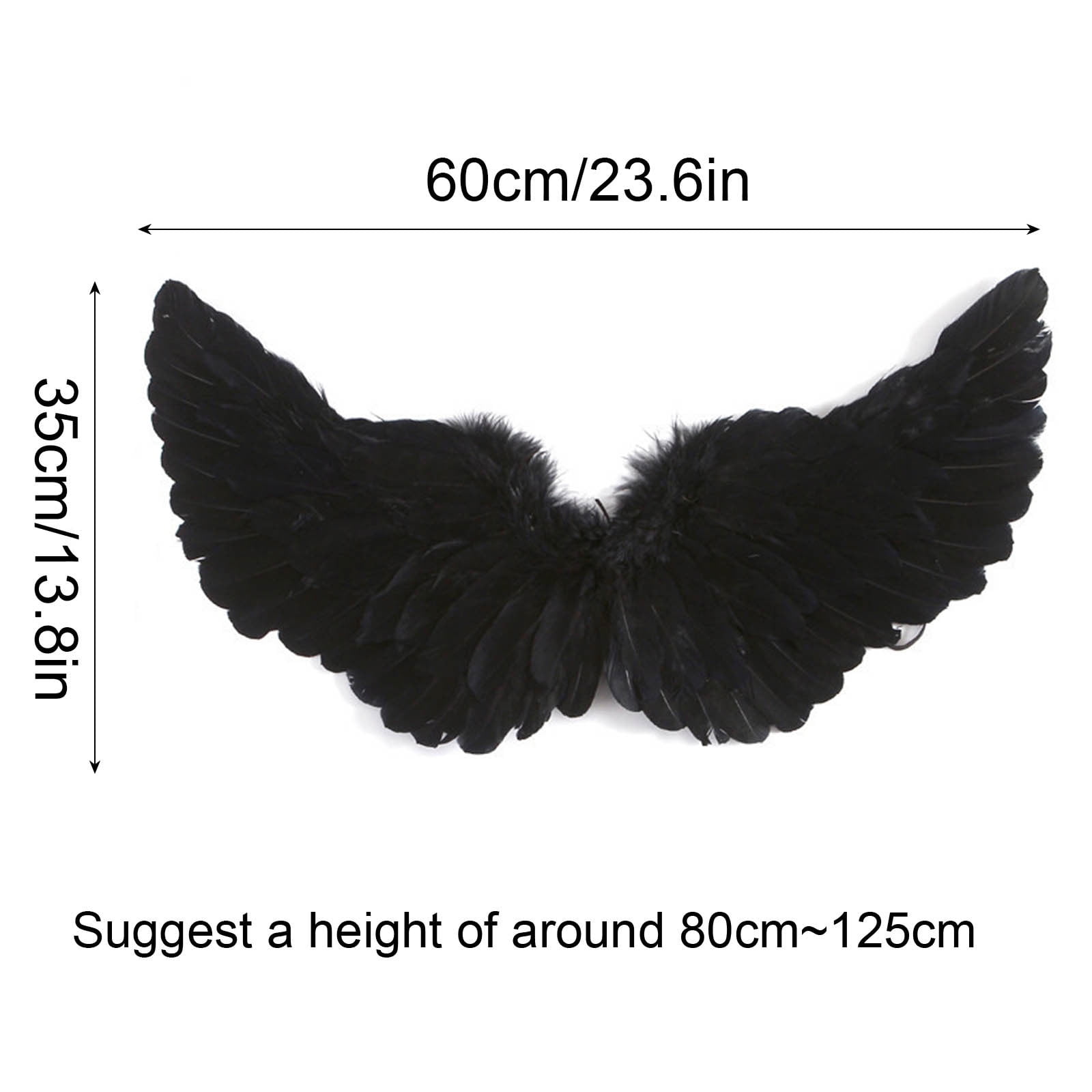 Zatoumnr Halloween Feather Pinion Prop For Children Or Adults Cos Black ...