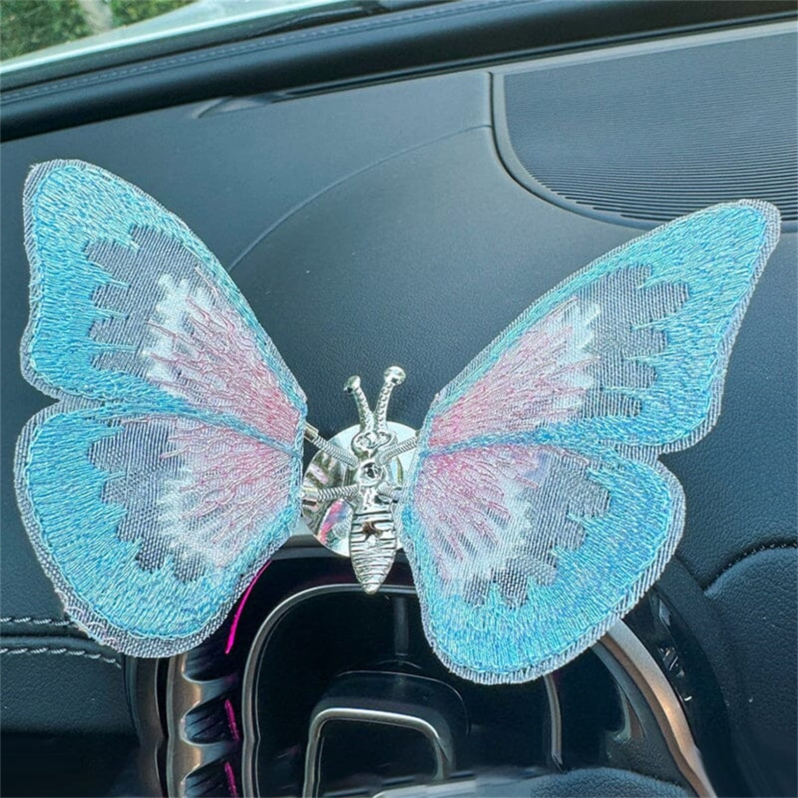 Zatoumnr Moving Embroidered Butterflies Car Decoration Car Ornaments ...