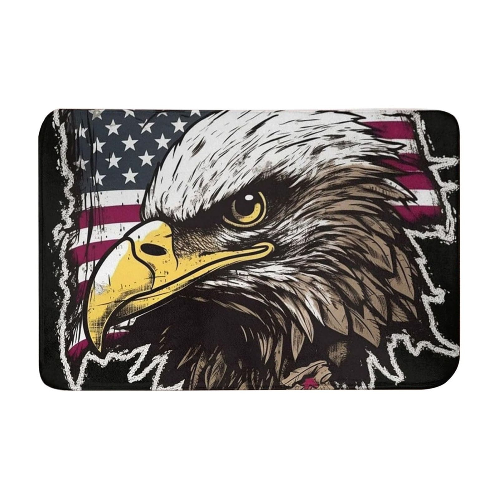 Zatoumnr Patriotic Welcome Doormat Retro American Flags Door Mat With ...