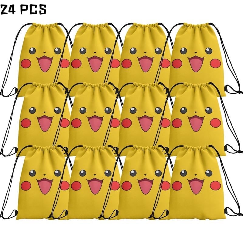 ZauQeuly 24 packs Cartoon Pokemon Candy Drawstring Bag Drawstring ...