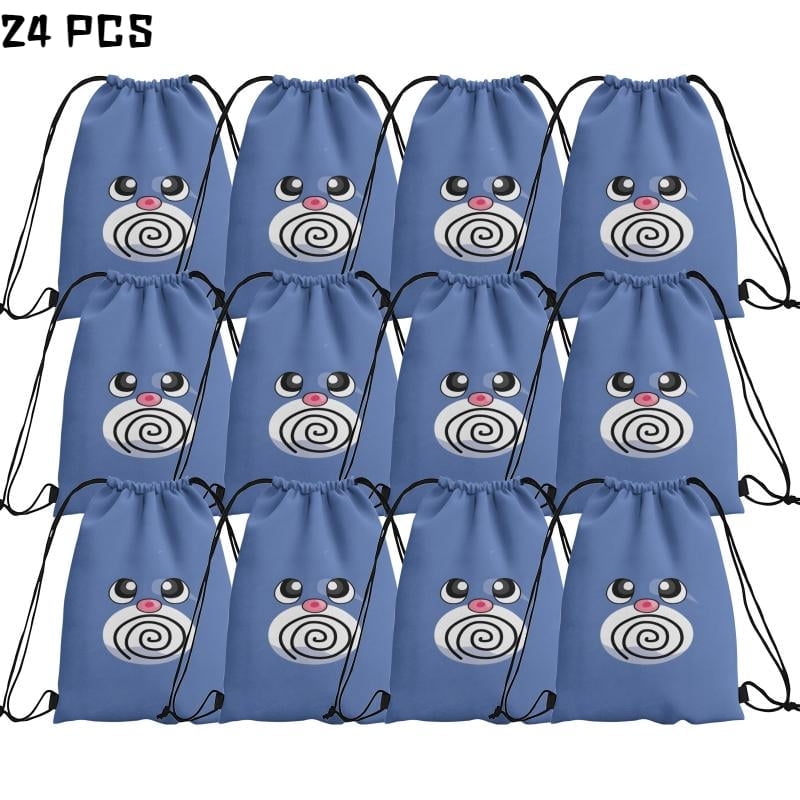 Lheaggik 24 packs Cartoon Pokemon Candy Drawstring Bag Drawstring Goodie Favor Bags for Boys and ...