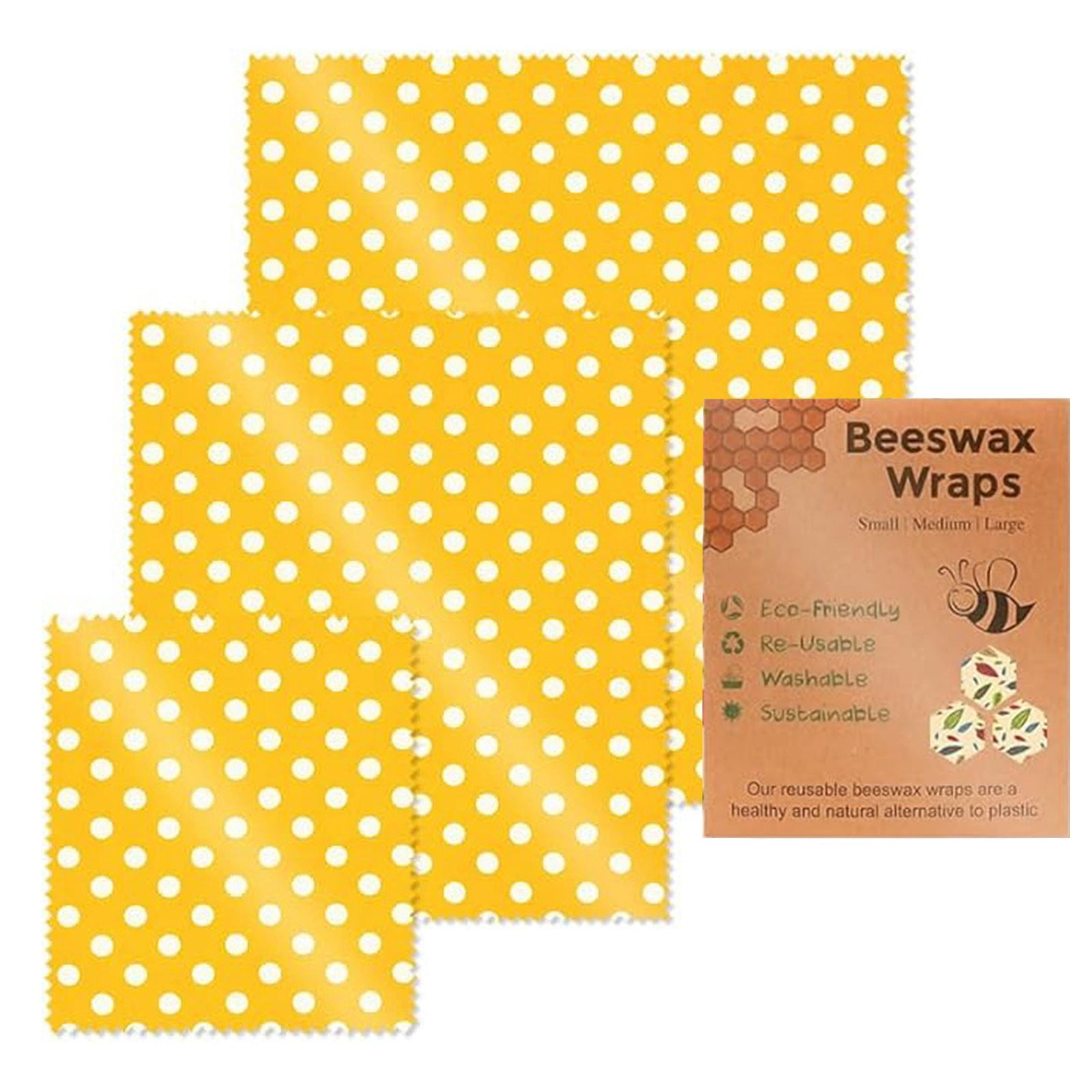 Zauma Beeswax Wraps for Food 3 Reusable Food Sheets for Fruits and ...