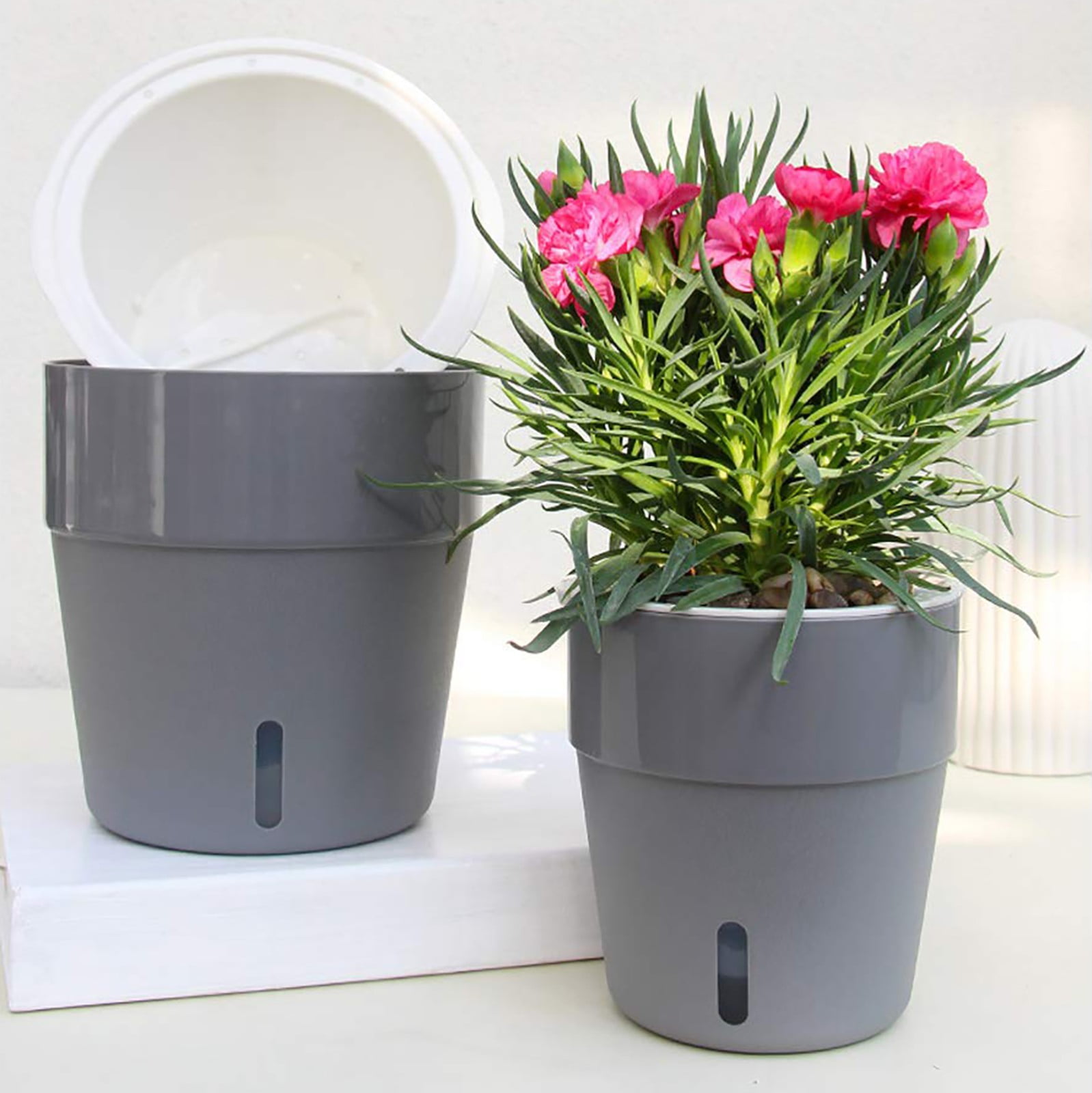Zauma Clearance Flower Pots Planter Self Watering Planter 4 Inch Water ...