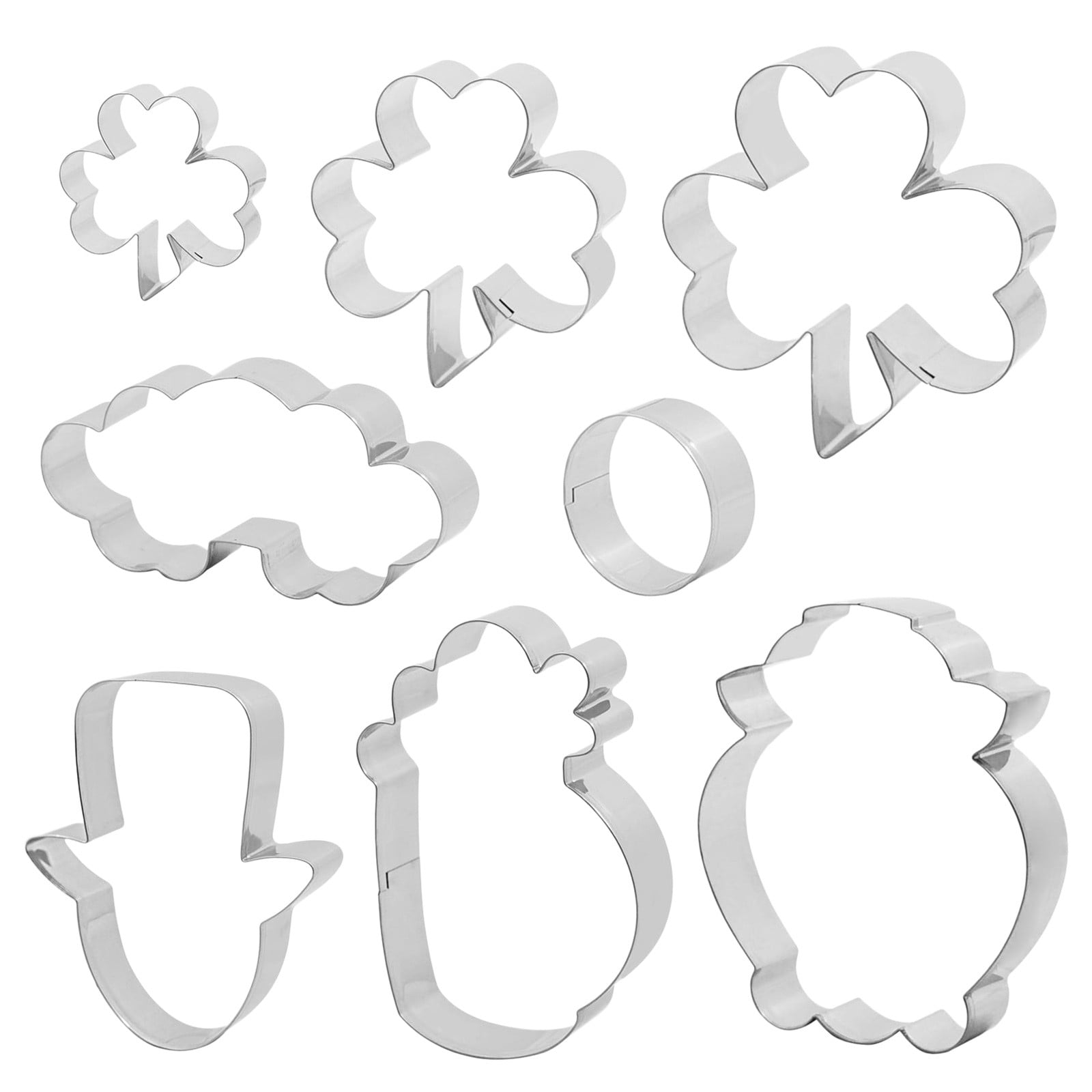 Zauma Metal Clover Cookie Cutter Set, 8-Piece St. Patrick'S Day ...