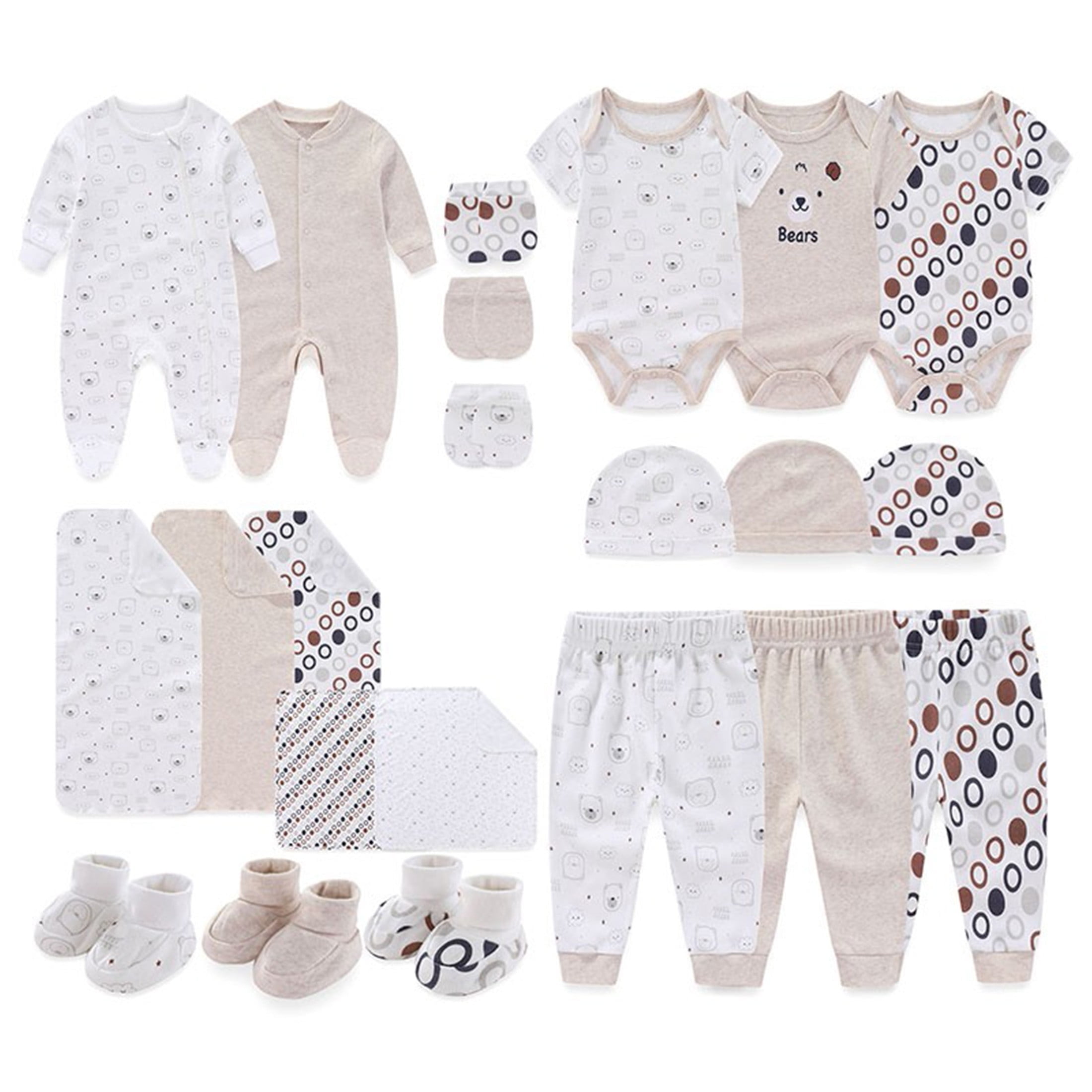 Zavbaby Newborn Essential Neutral Cotton Baby Layette Gift Set,22 ...