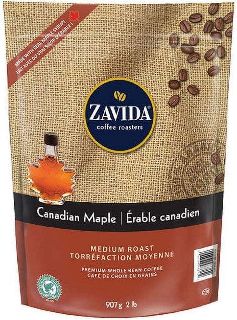 Zavida Canadian Maple, Medium Roast, Premium Whole Bean Coffee, 907g/2 lbs. Bag {Imported from ...