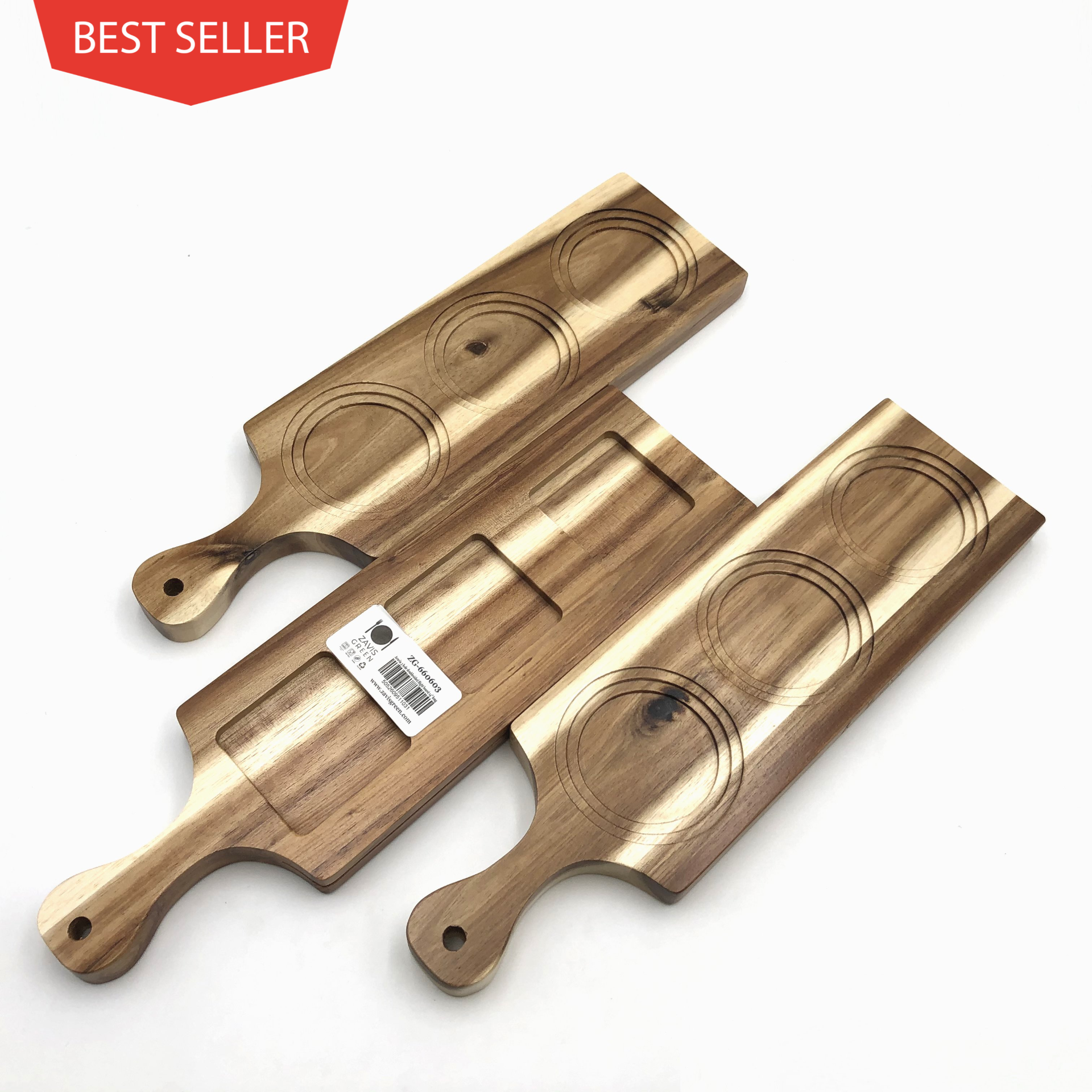 Zavis Green Acacia Wood 3 Hole Double sided Flight Board 14 ...